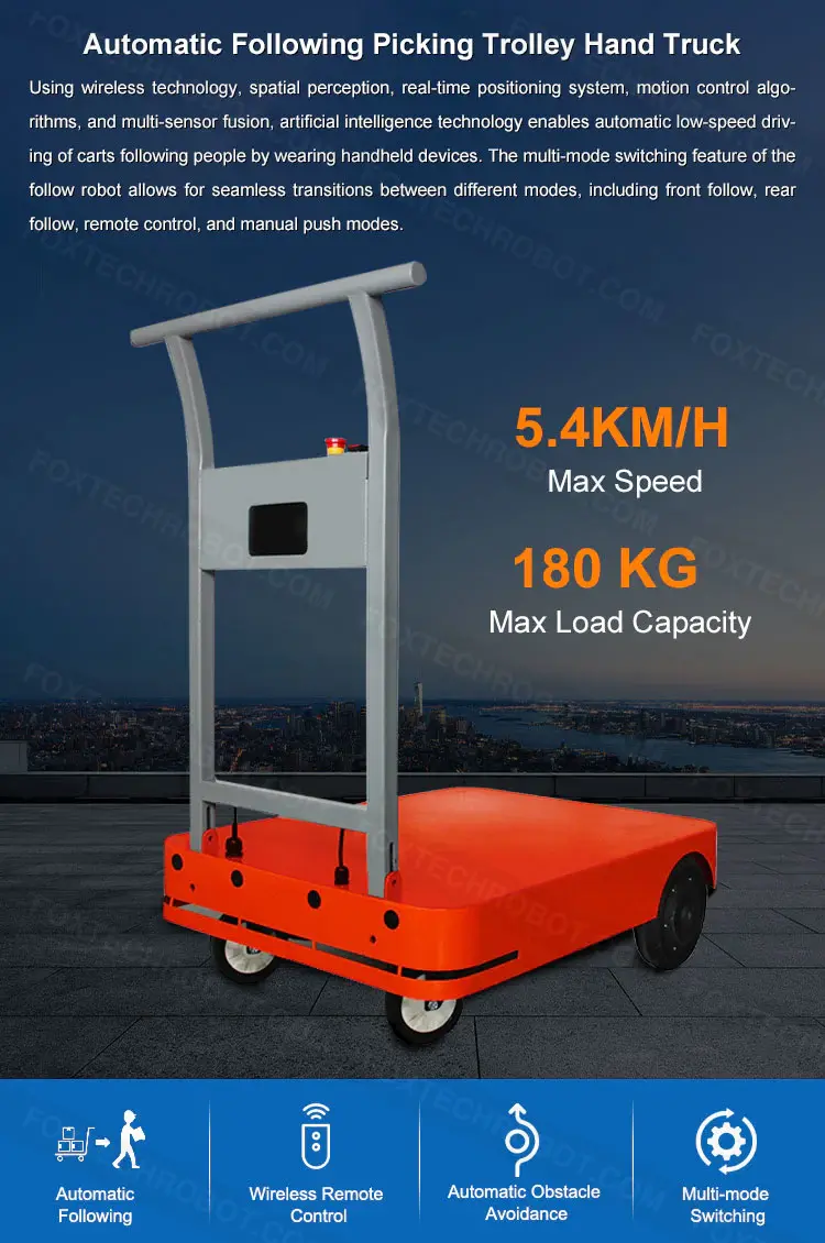 Compact Size Industrial Moving Transportation Cargo Following Trolley ...