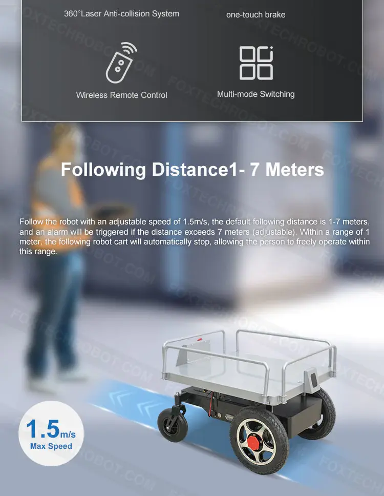 Foxtechrobot Electric Heavy Duty Cargo 100KG Four-wheel Steel Trolley ...