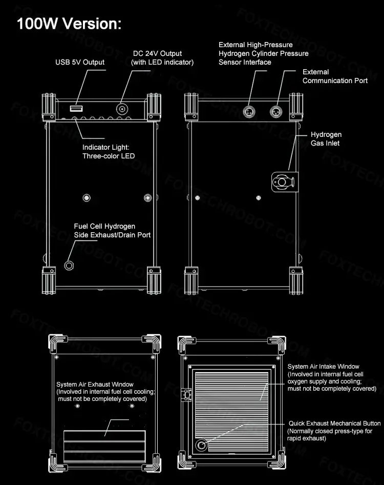 HydroStack 60W Portable High Density Hydrogen Fuel Cell Power System ...