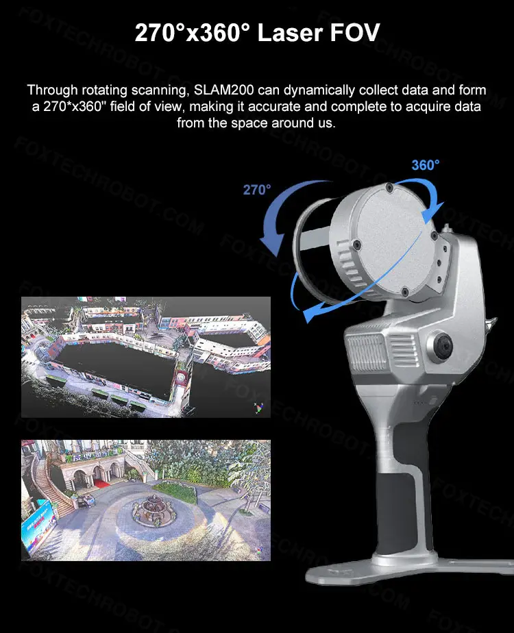 SLAM200 High-Precision Handheld Imaging LiDAR Scanner with Built-in GNSS | FoxtechRobot