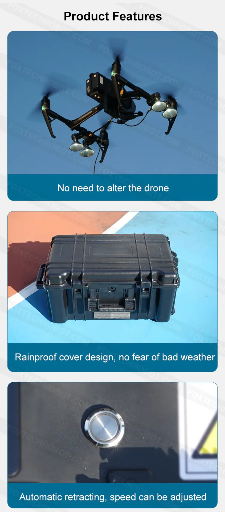 Foxtechrobot T-1500 Tethered Power System Adapted to DJI Inspire2 ...