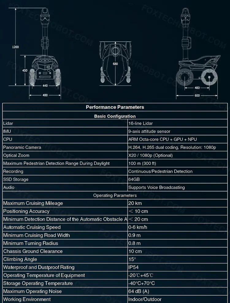 GOOSEBOT P1 Security Patrol Robot | FoxtechRobot